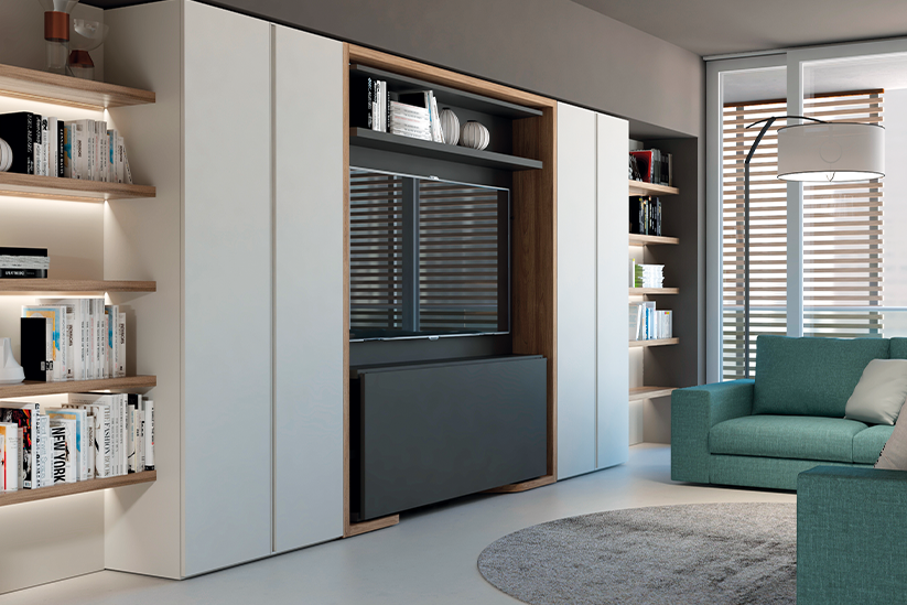 LGM Queen Wall Bed with TV | Resource Furniture